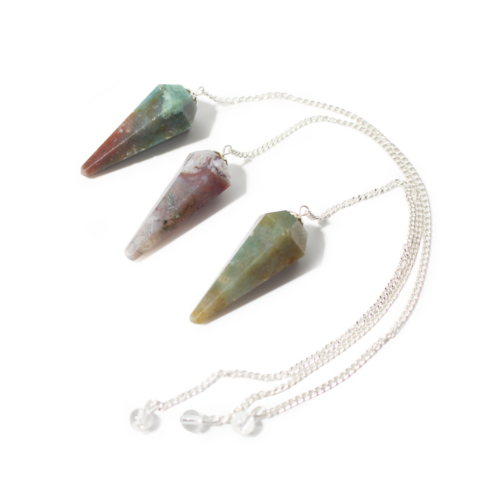 India Agate Pendulum 6 Facet & Bead - 3 Pack – Stonebridge Imports