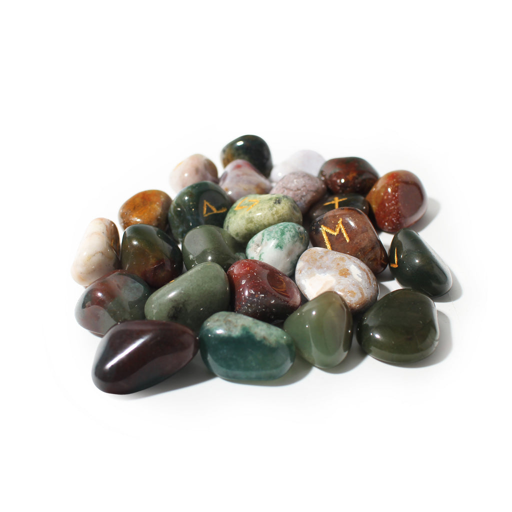 India Agate Runes Set – Stonebridge Imports