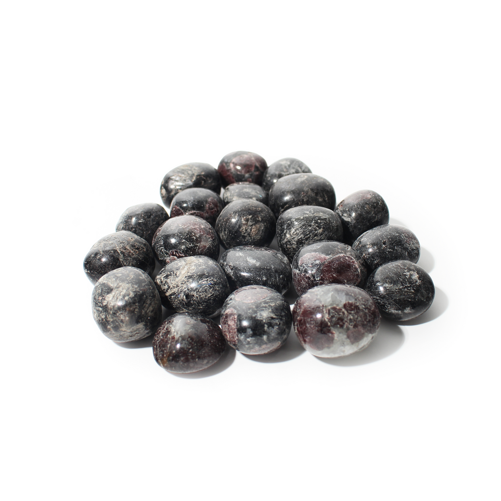 Garnet with Astrophyllite Tumbled Stones – Stonebridge Imports