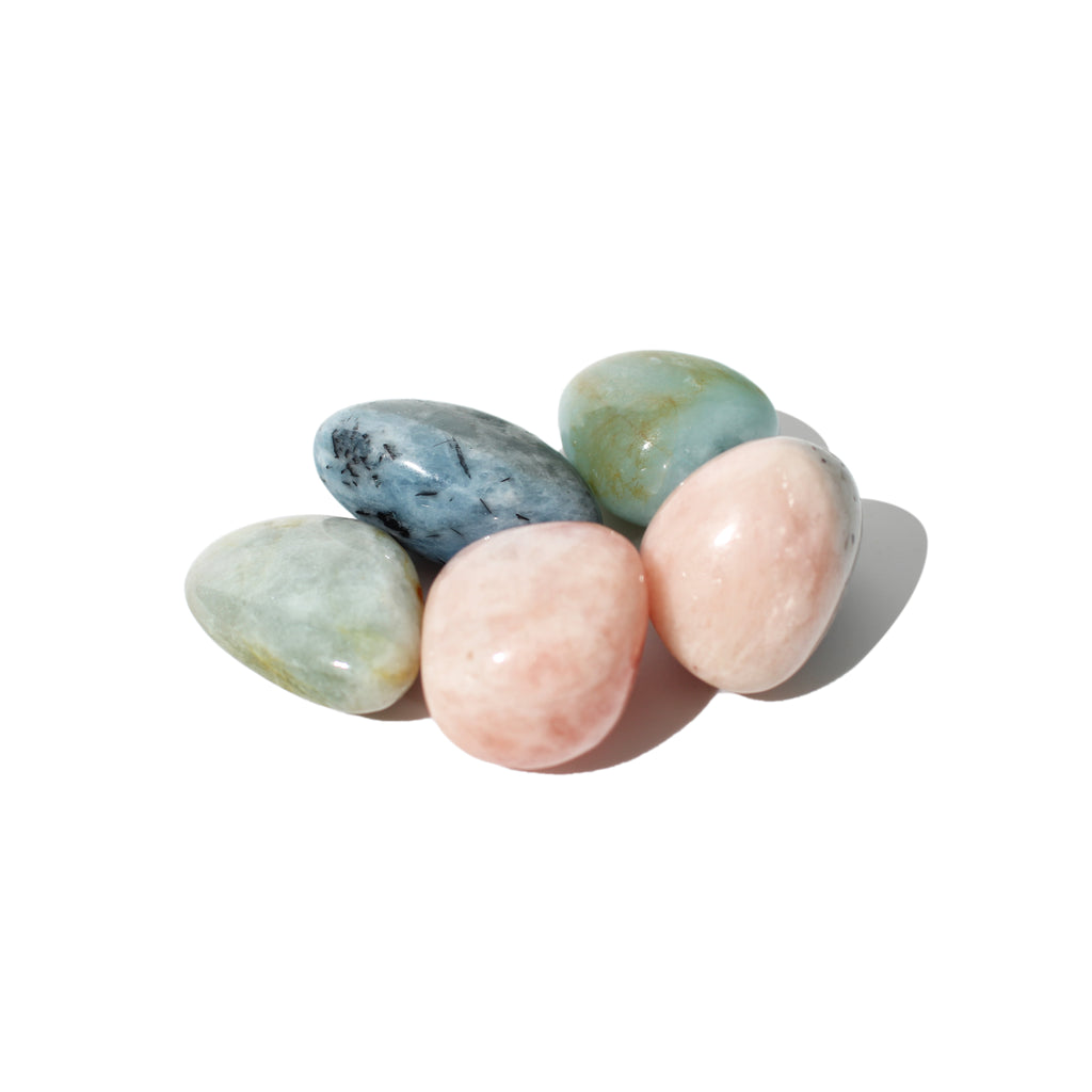 Morganite and Aquamarine Tumbled Stones – Stonebridge Imports