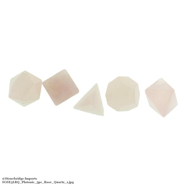 Rose Quartz Platonic Solids Set #2 (no box) – Stonebridge Imports